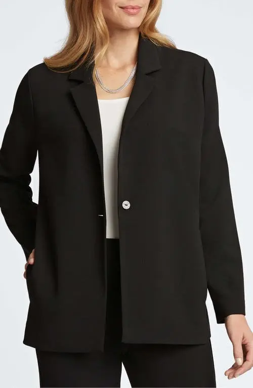 Foxcroft Morgan Crepe Knit Blazer - Black
