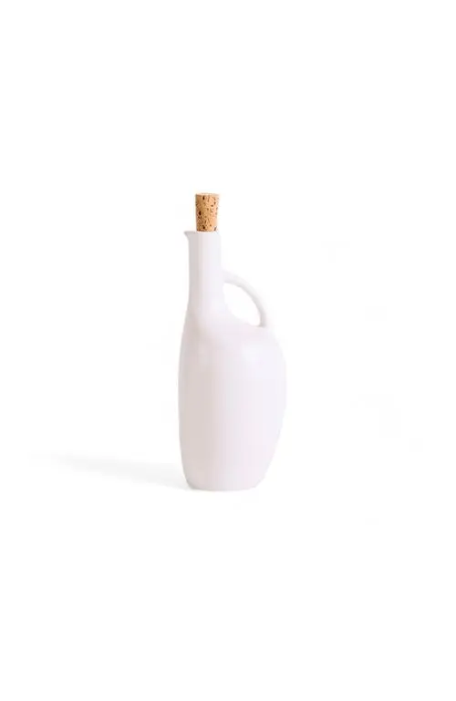 GHARYAN STONEWARE Olive Oil Bottle Canard - White