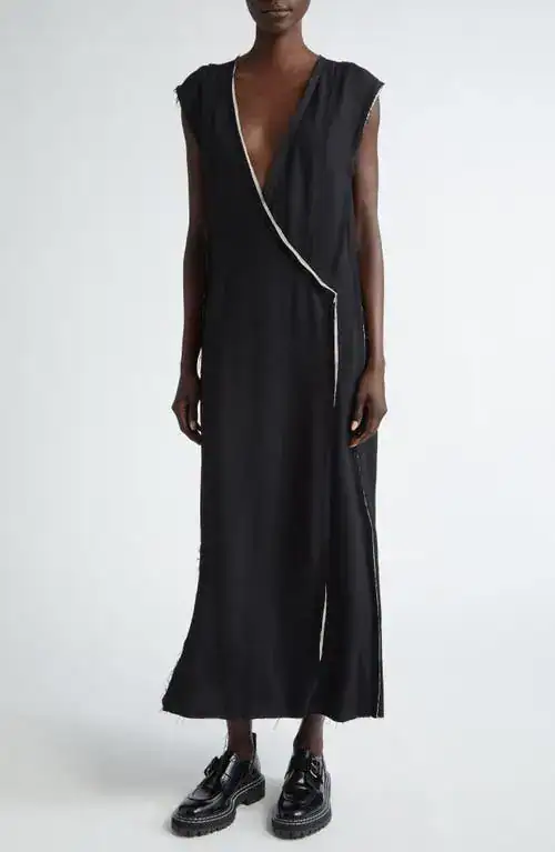 Jason Wu Plunge Neck Crepe Midi Shift Dress In Black - 75% Off |  Editorialist