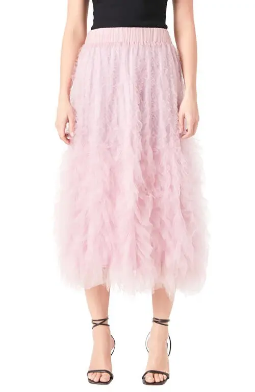 Endless Rose Ruffle Tulle Midi Skirt