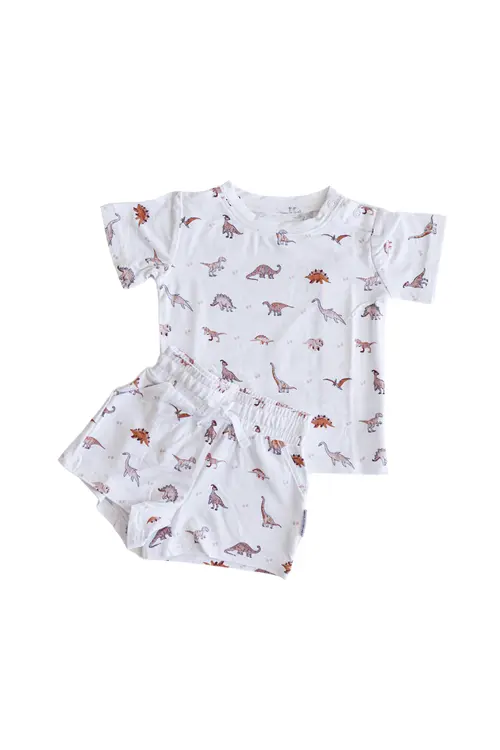CHARLIE LOU BABY® Neutral Dinosaurs Shortie Set