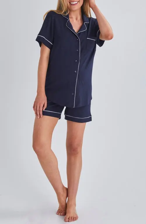 ANGEL MATERNITY Piped Maternity/nursing Pajamas