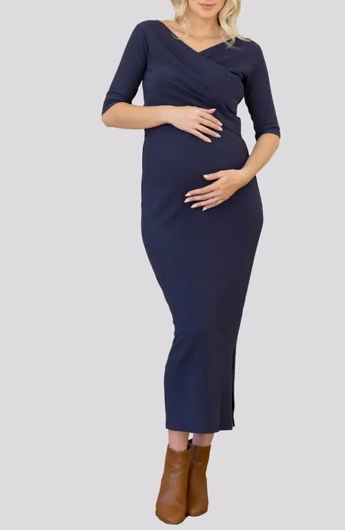 ANGEL MATERNITY Two-piece Crop Top & Midi Skirt Set