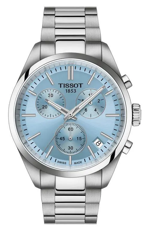 TISSOT Pr100 Chronograph Bracelet Watch - Ice Blue/silver