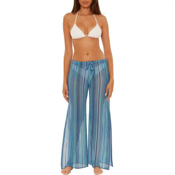 Becca Seaside Stripe Cover-up Pants - Ocean
