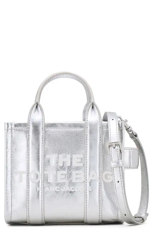 Marc Jacobs Metallic Leather Tote - Metallic Silver