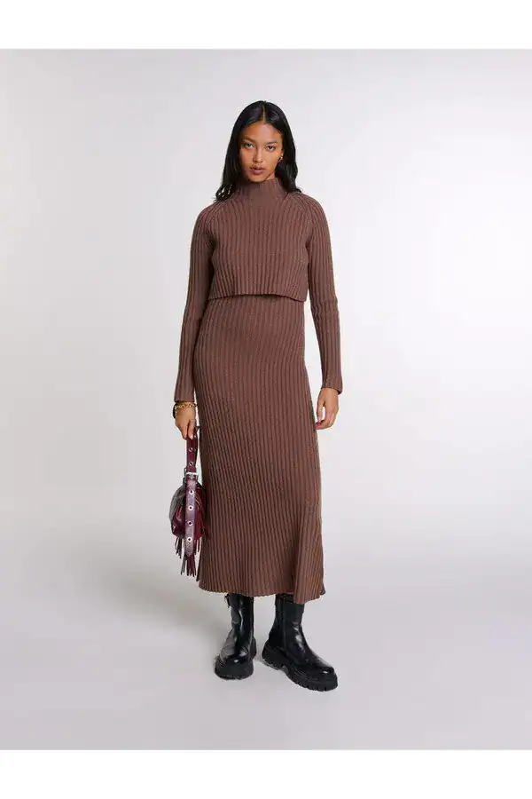 knit flare mini dress Classic Choice Knit Dress M Ivory by Lane 201 main image 0