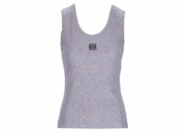 Loewe Anagram Cotton Top - Grey Melange