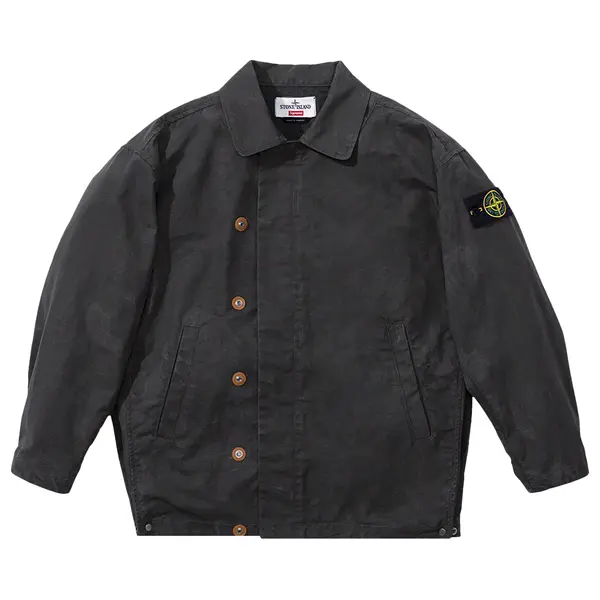 Supreme X Stone Island Reactive Ice Camo Ripstop Jacket - Black