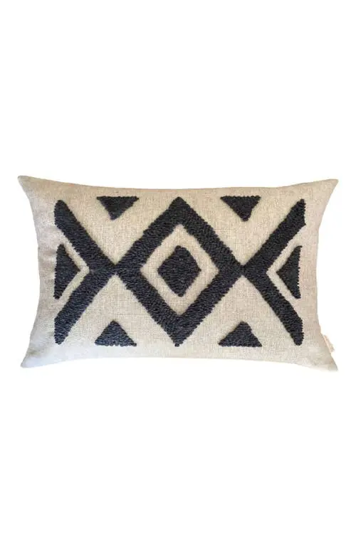 COTTON TREE Punch Needle Pillowcover + Insert - Natural/charcoal - Pattern 2