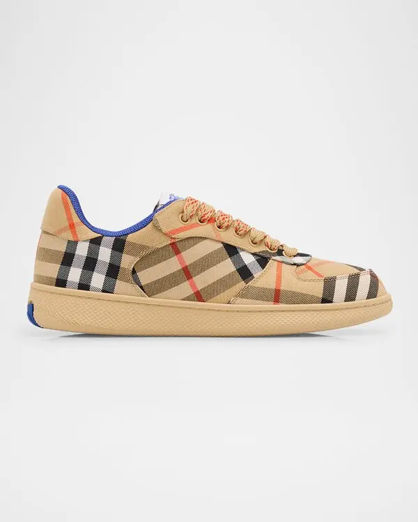 Burberry Terrace Check Cotton Low-top Sneakers - Sand Ip Check