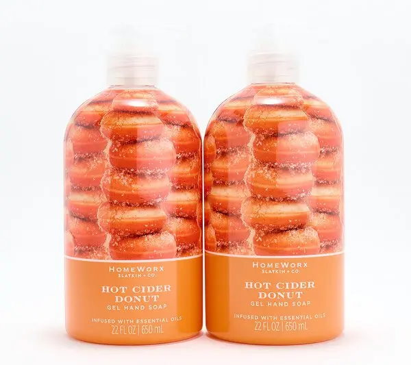 HOMEWORX BY SLATKIN + CO. S/2 Hot Cider Donut 22oz Soaps