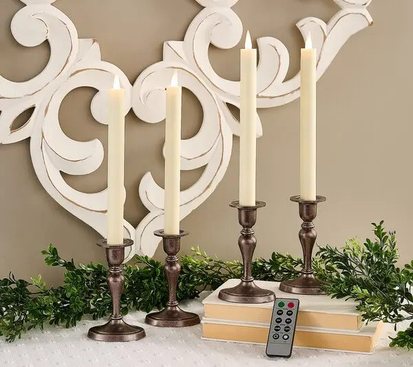 VALERIE PARR HILL Set Of 4 Candle Light Oval Window Candlesby Valerie