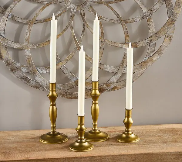 VALERIE PARR HILL Set Of 4 9' Candle Light Tapers With Remote Valerie