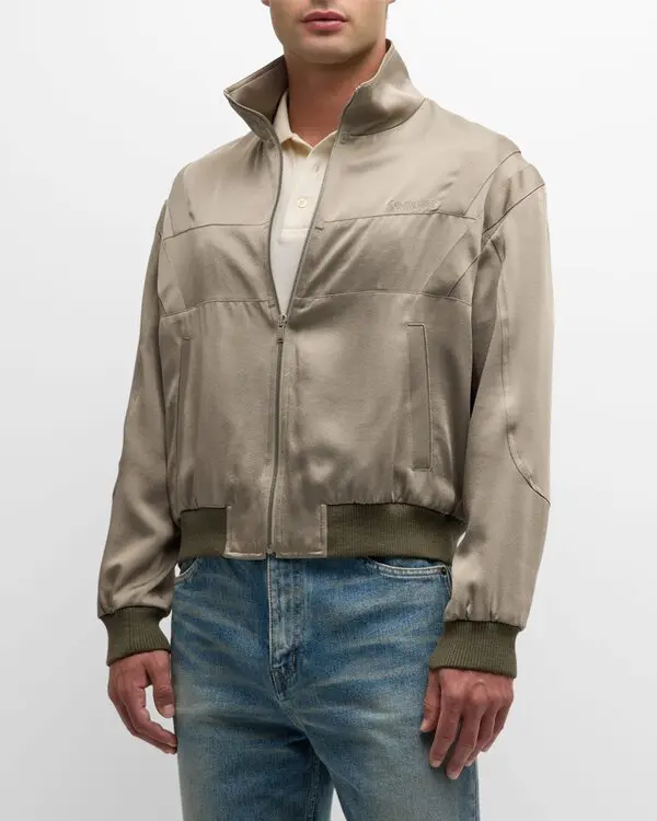 Saint Laurent Satin Teddy Jacket - Kaki-ltgrn