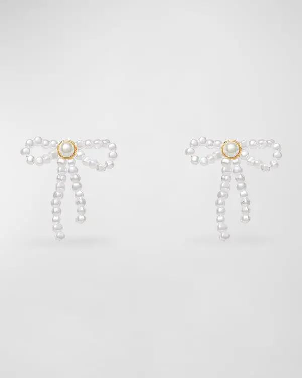 Lele Sadoughi Pearly Bow Stud Earrings