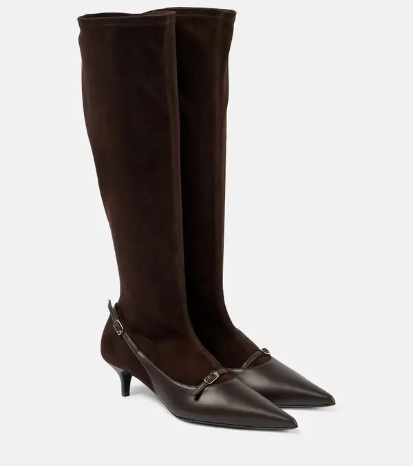 Magda Butrym Leather Slingback Pumps With Sock Detail