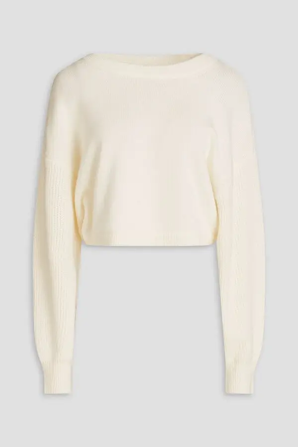 Alice + Olivia Cropped Wool-blend Sweater