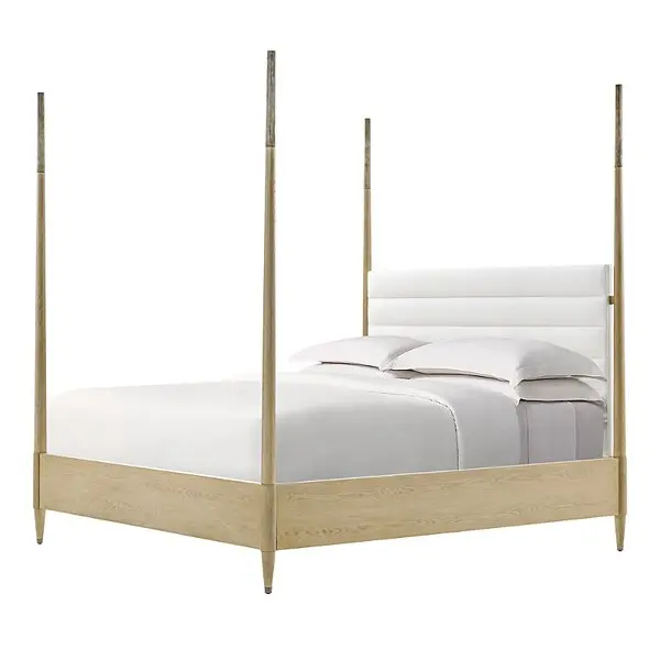 THEODORE ALEXANDER Balboa Canopy King Bed - Coastal Gray Finish