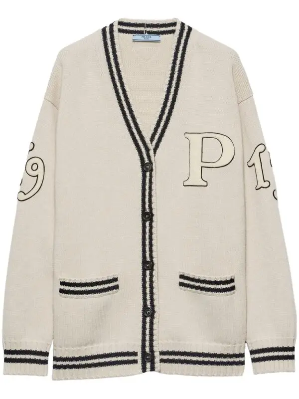 Prada Wool And Cashmere Cardigan - Neutrals