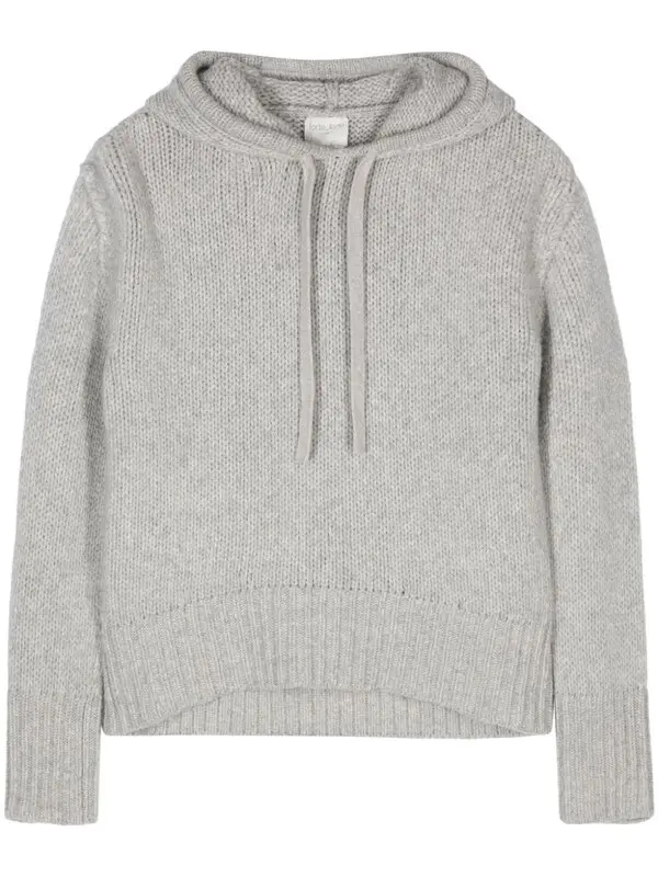 FORTE_FORTE Wool Knitted Hoodie - Grey