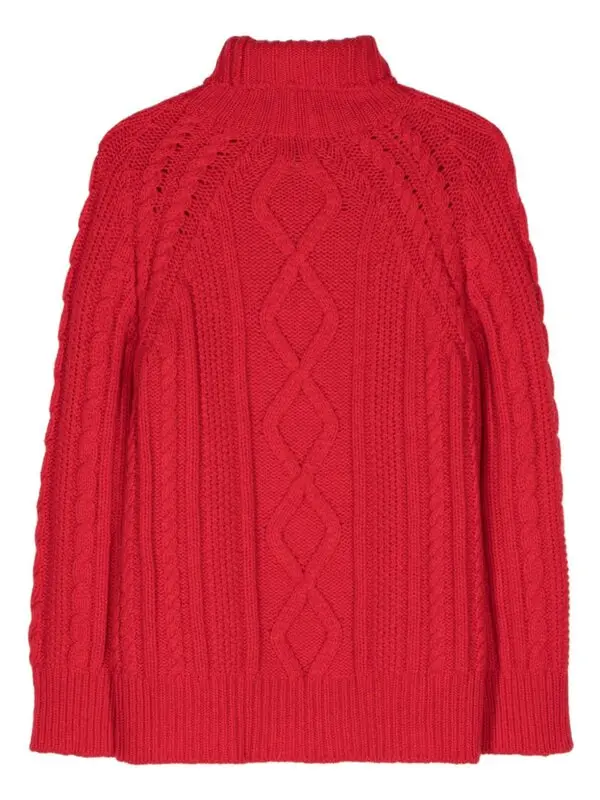FORTE_FORTE Roll-neck Virgin Wool Jumper - Red