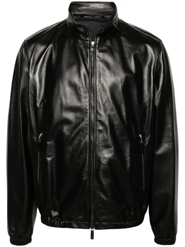 Giorgio Armani Leather Zipped Jacket