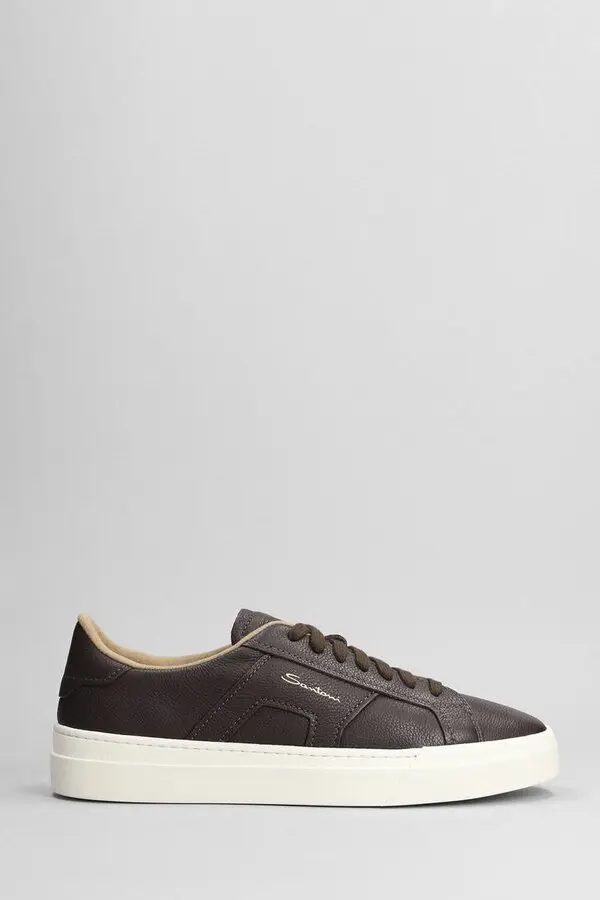 Santoni Dbs Leather Sneakers - Brown