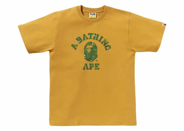 BAPE Bitmap College Tee Shirt - Yellow