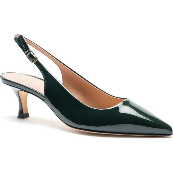 Bruno Magli Palerma Pointed-toe Slingback Pumps - Emerald Patent