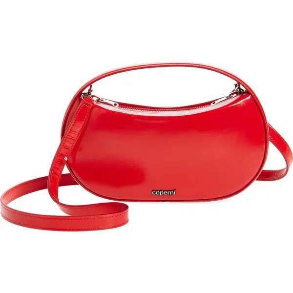 Coperni Small Sound Swipe Patent Leather Top Handle Bag - Red