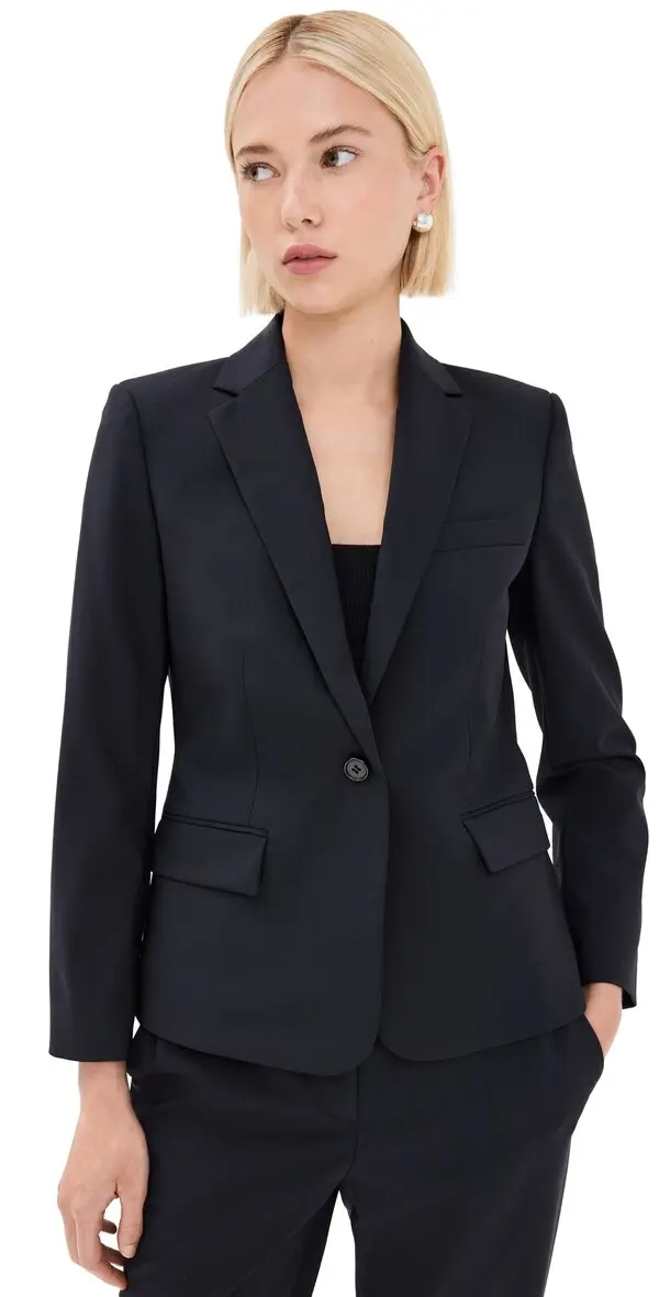 Theory One-button Suiting Jacket - Deep Navy