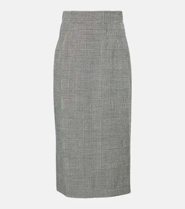 Dolce & Gabbana Prince Of Wales Virgin Wool Midi Skirt