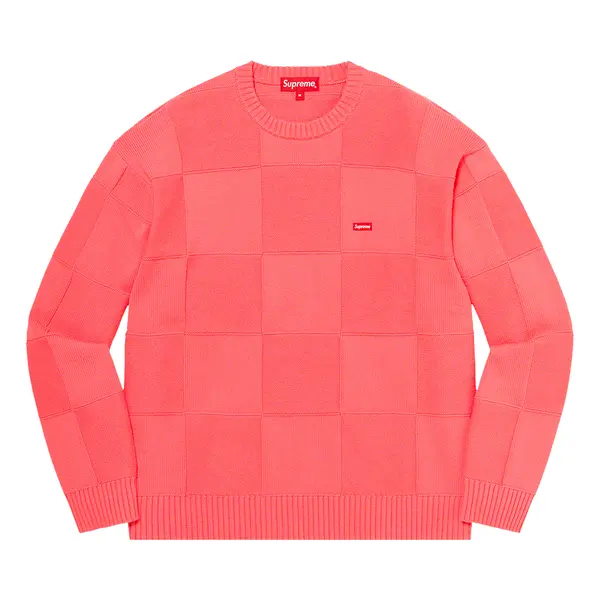 Supreme Tonal Checkerboard Small Box Sweater - Orange