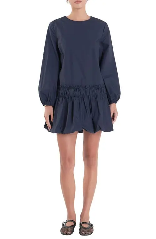 English Factory Bubble Hem Cotton Minidress