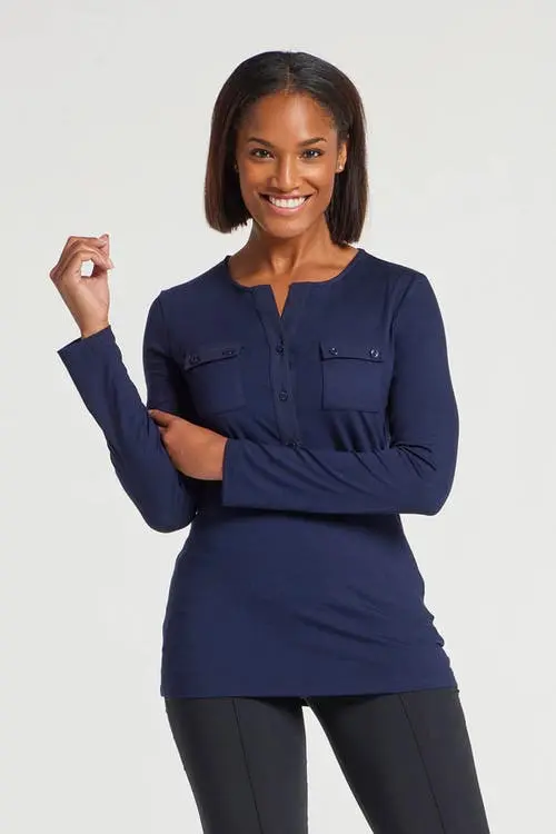 Anatomie Calista Henley Shirt - Navy