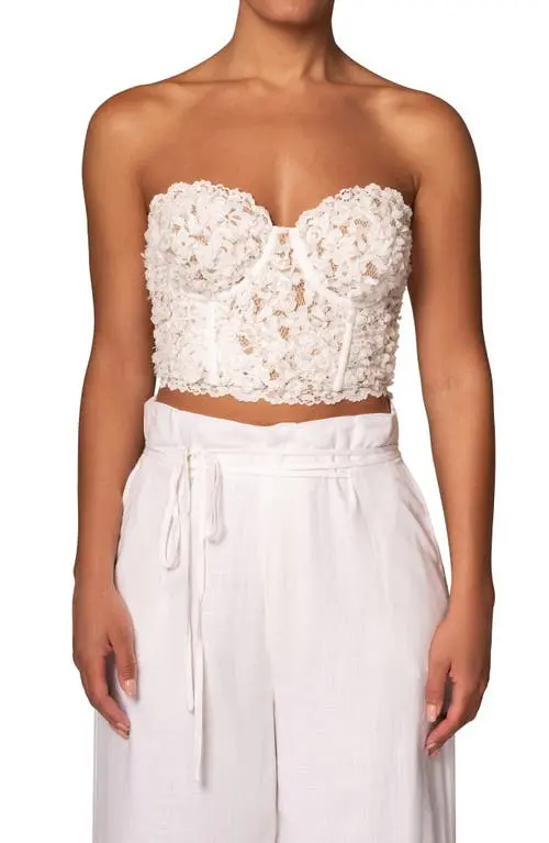 JLUXLABEL Yours Truly Strapless Lace Corset Top