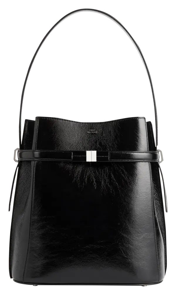 TOTÊME Belted Naplack Bucket Bag - Black
