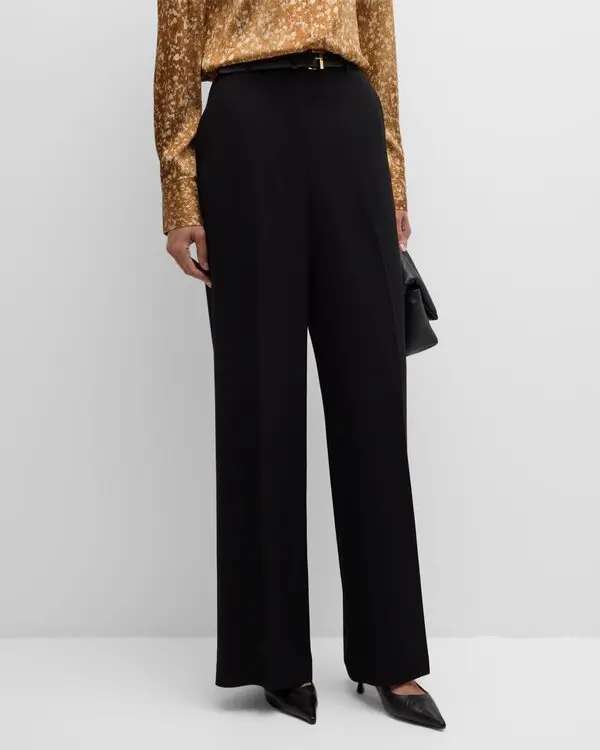 Lafayette 148 New York Thames Wide-leg Trousers - Black