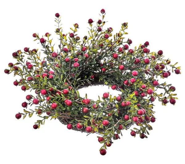 VALERIE PARR HILL 15' Mini Wild Cranberry Leaf Candlering Vale Rie