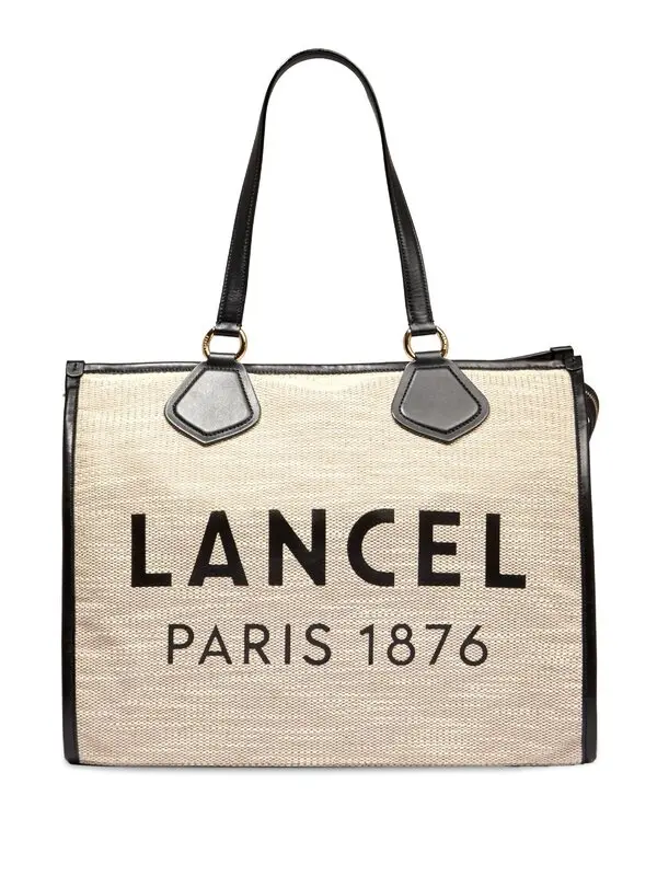 LANCEL Large Logo-print Tote Bag - Neutrals