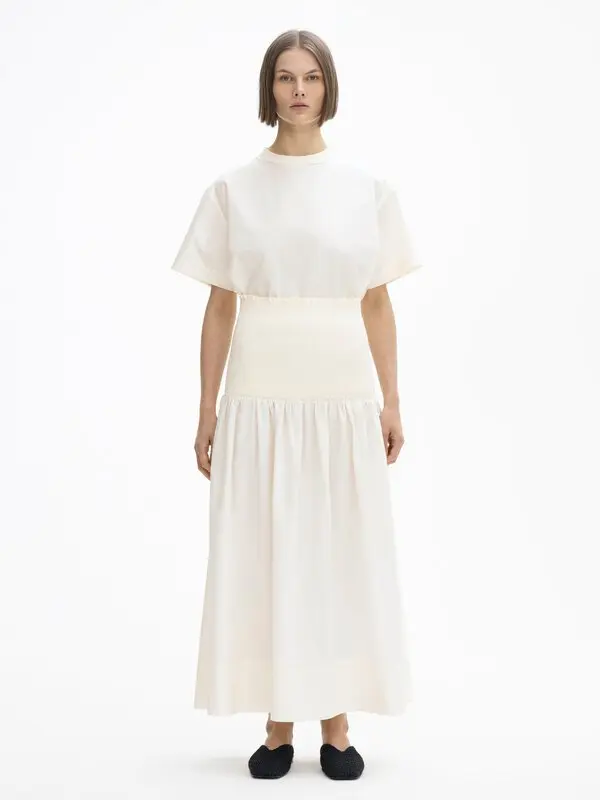 HOUSE OF DAGMAR Shirred Full-length Skirt
