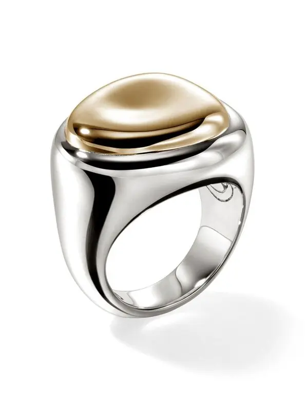 John Hardy 14kt Yellow Gold Pebble Signet Ring