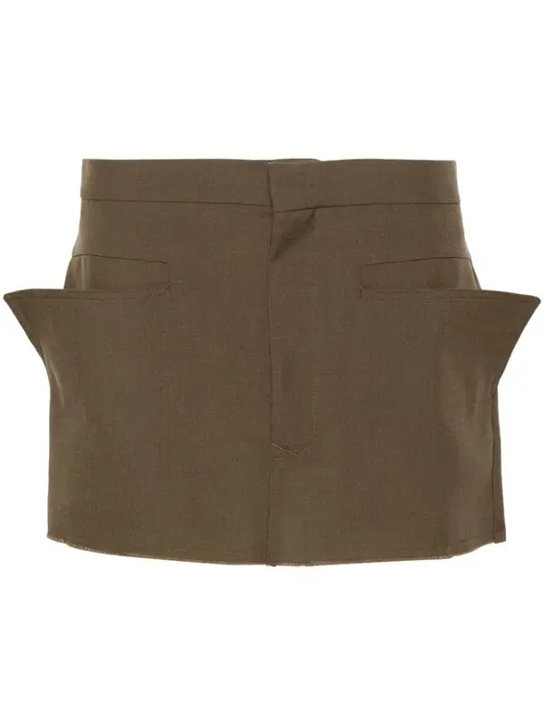 Rick Owens Cut-off Mini Skirt - Green