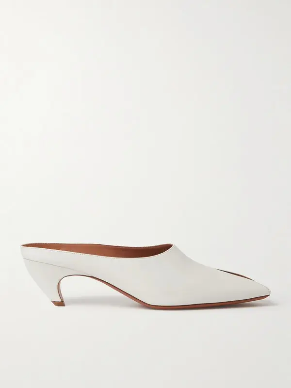 Alaïa Leather Mules - White