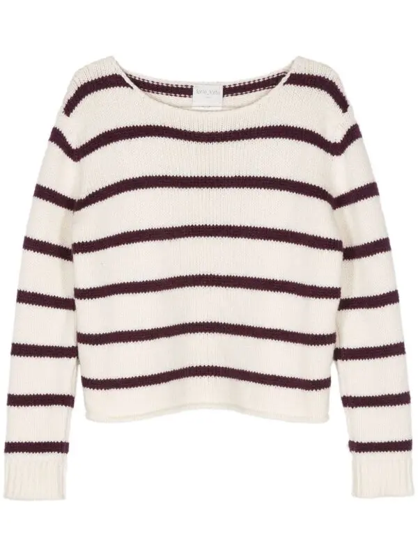 FORTE_FORTE Striped Virgin Wool Jumper - Neutrals