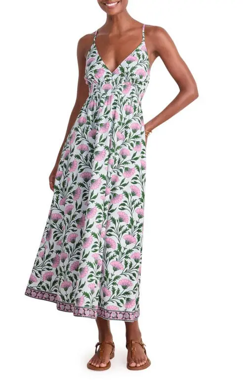 Vineyard Vines Floral Smocked Stretch-cotton Sundress - Harper Floral/ White