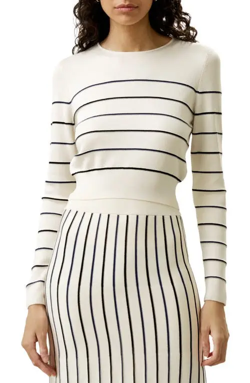 Lilysilk Cropped Silk-knitted Long Sleeve Tee