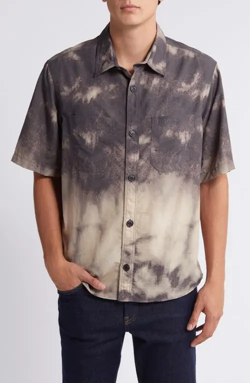 Hugo Boss Eratino Tie Dye Short Sleeve Nylon Button-up Shirt
