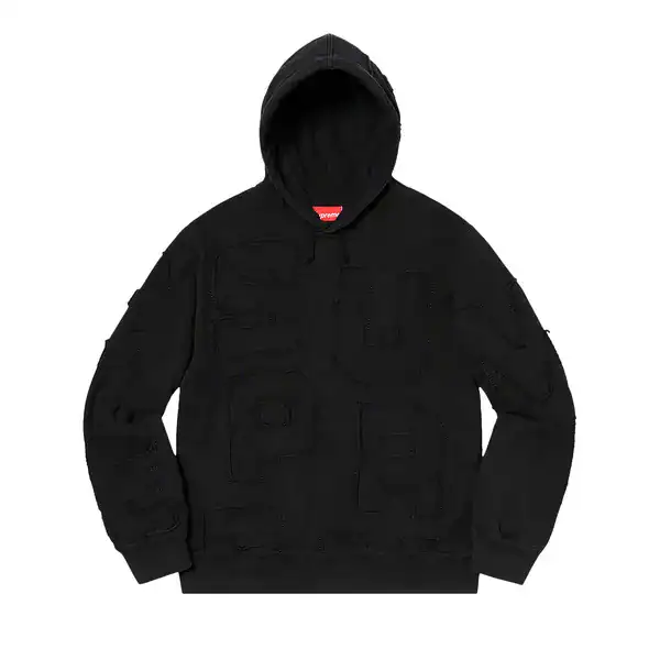 Supreme Cutout Letters Hooded Sweatshirt - Black | Editorialist